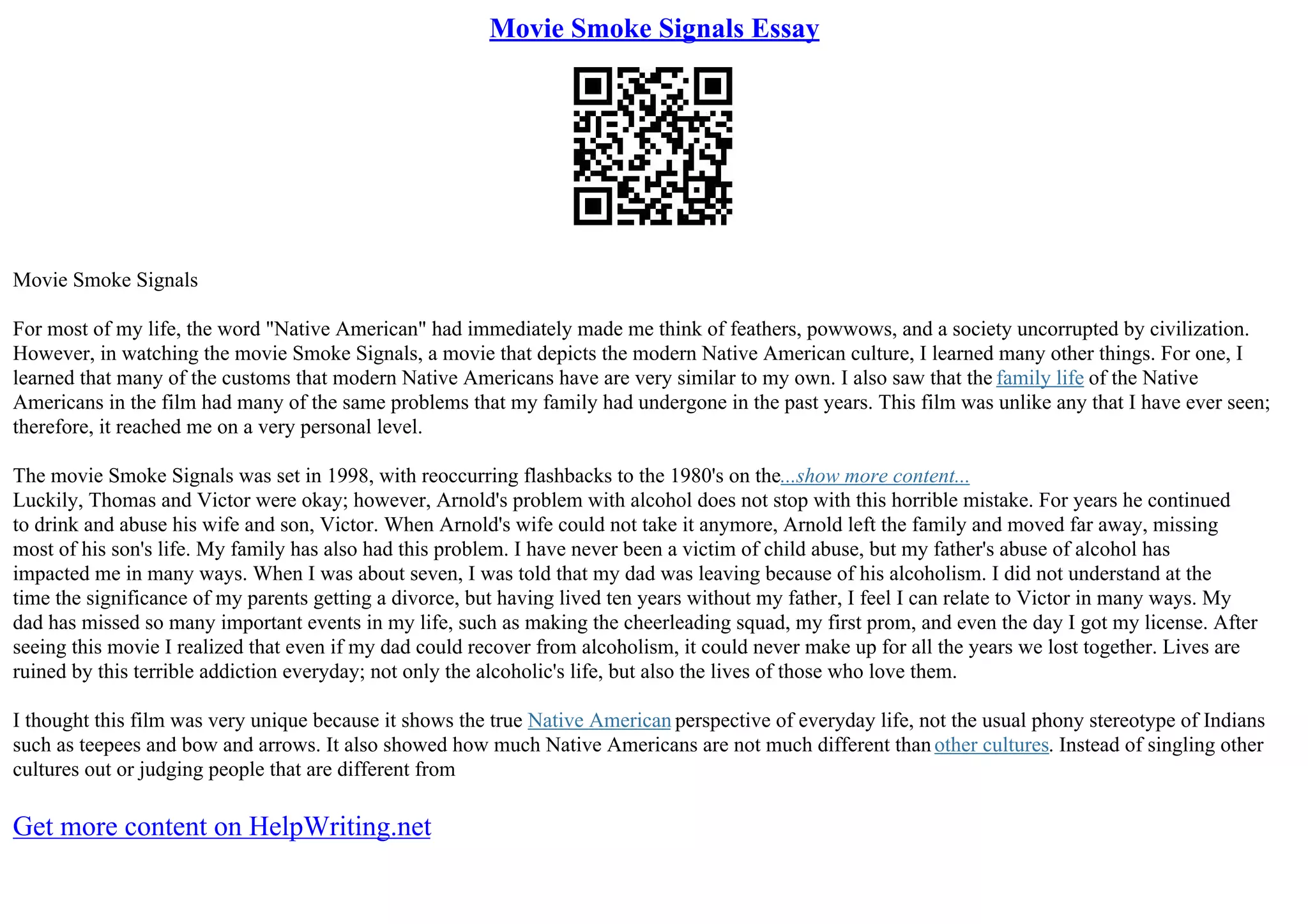 Smoke Signals Analysis | PDF
