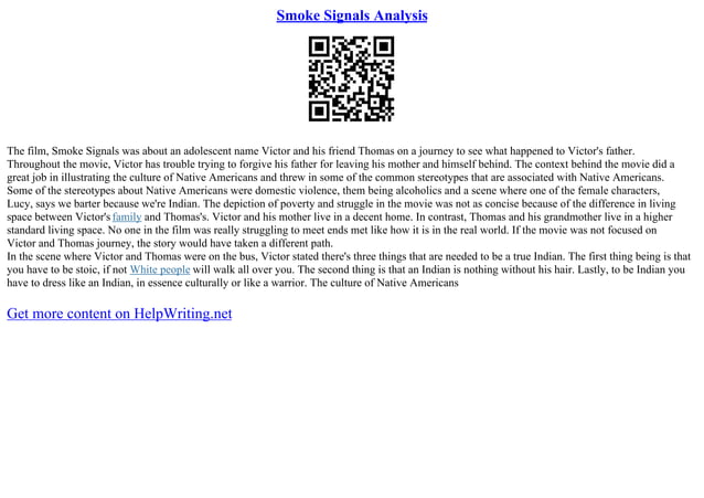 Smoke Signals Analysis | PPT