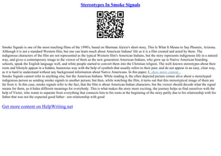 Smoke Signals Analysis | PDF