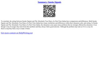 Smoke Signals Analysis | PDF