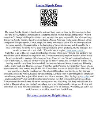 Smoke Signals Essay | PDF