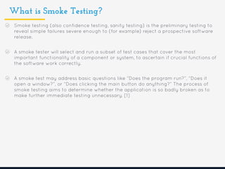 Smoke Testing | PDF