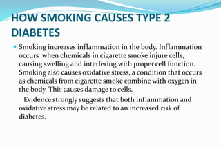 Smoking and diabetes | PPTX | Dental Health | Diseases and Conditions