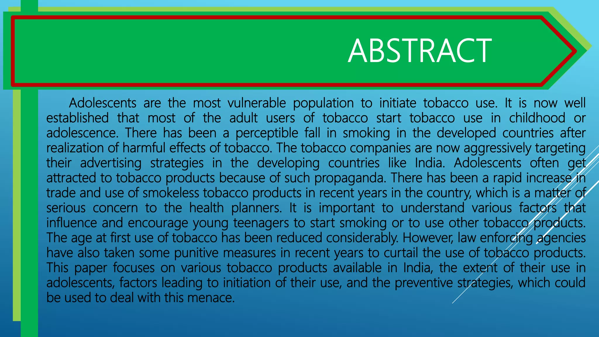Smoking and chewing tobacco (ghutkha) effects | PPT