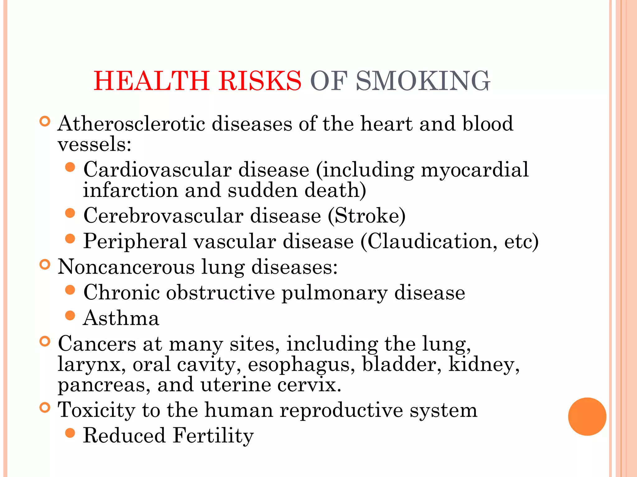 Smoking and its health risks | PPT