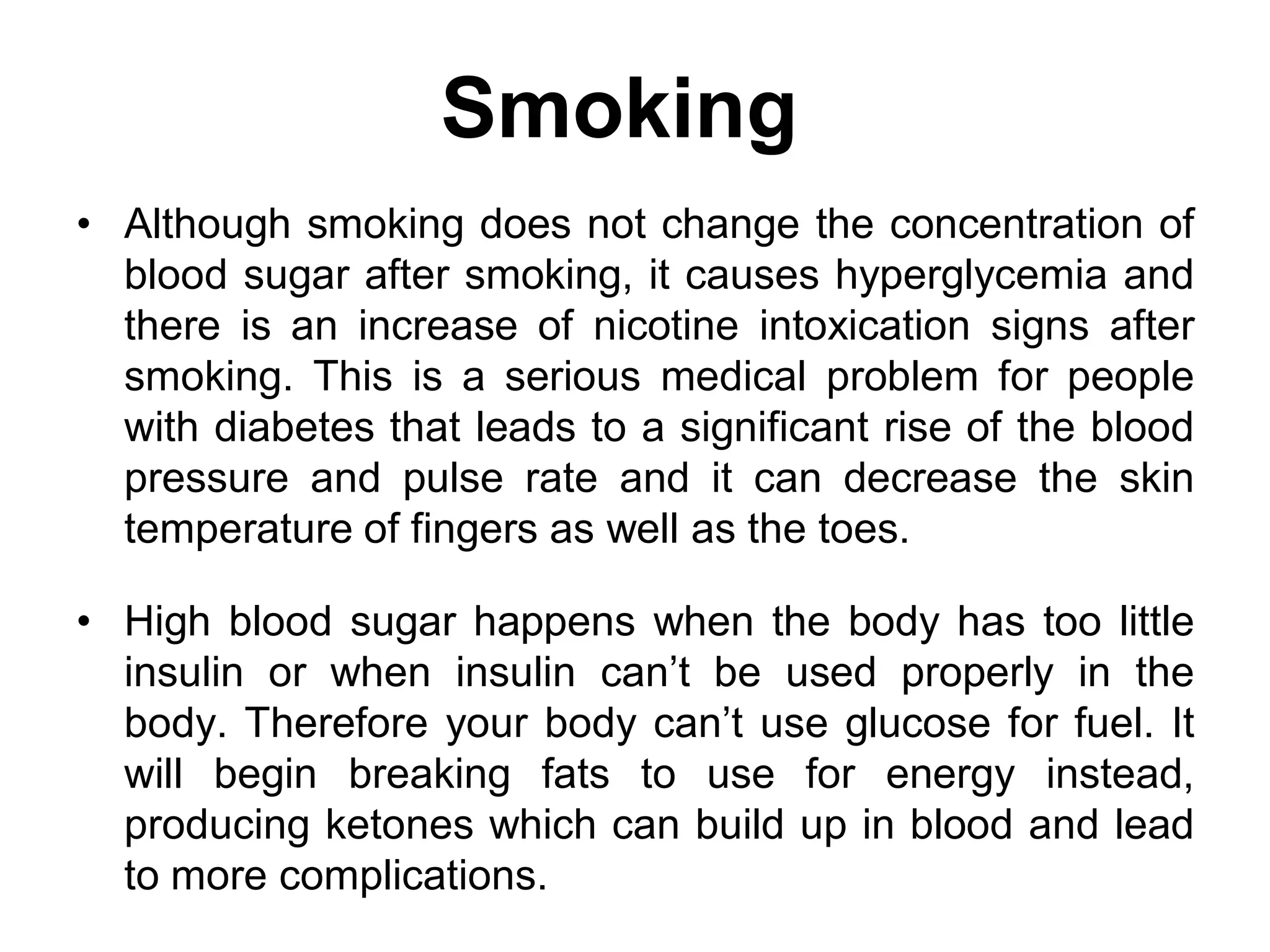 Smoking and Other Factors That Affect Blood Sugar | PDF