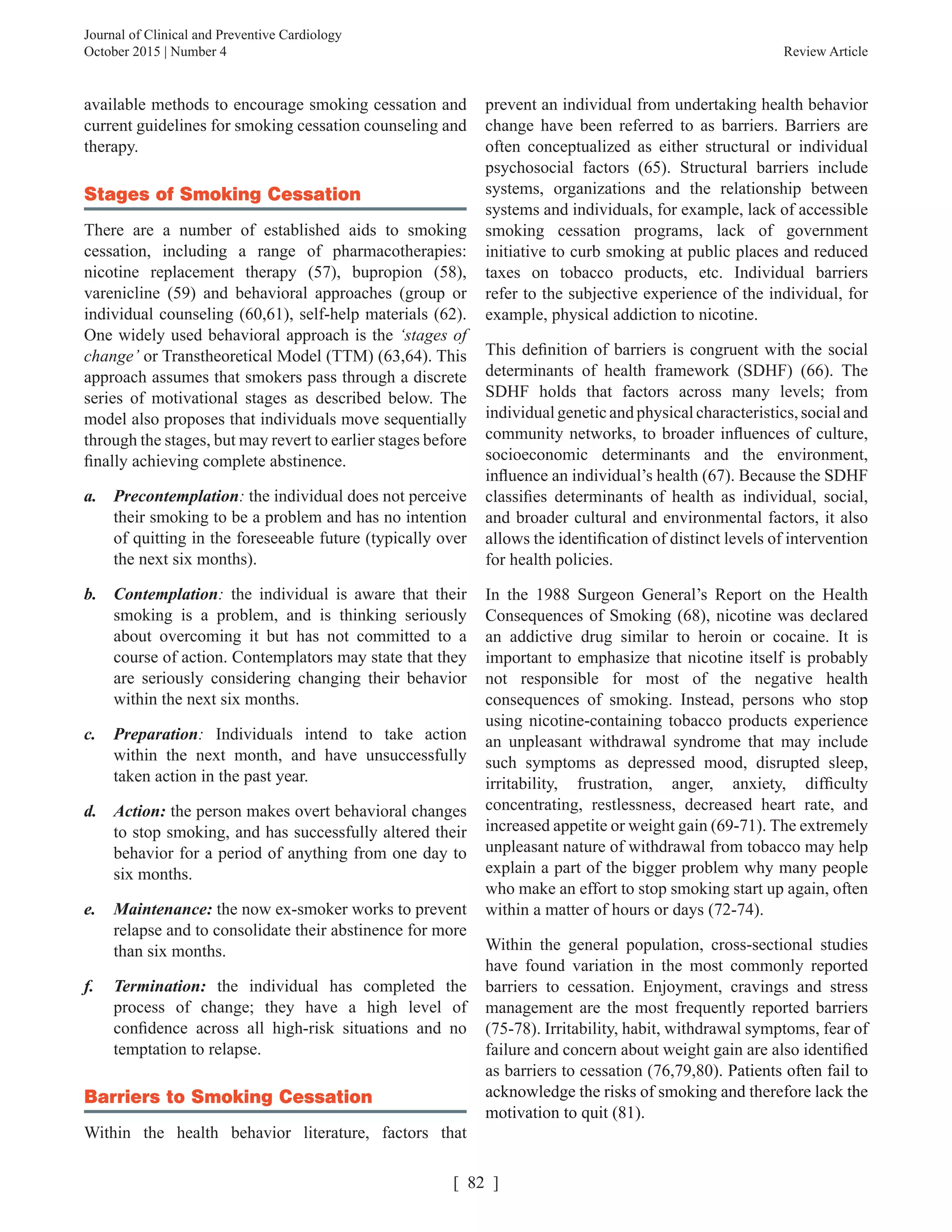 Smoking Cessation: Barriers and Available Methods | PDF