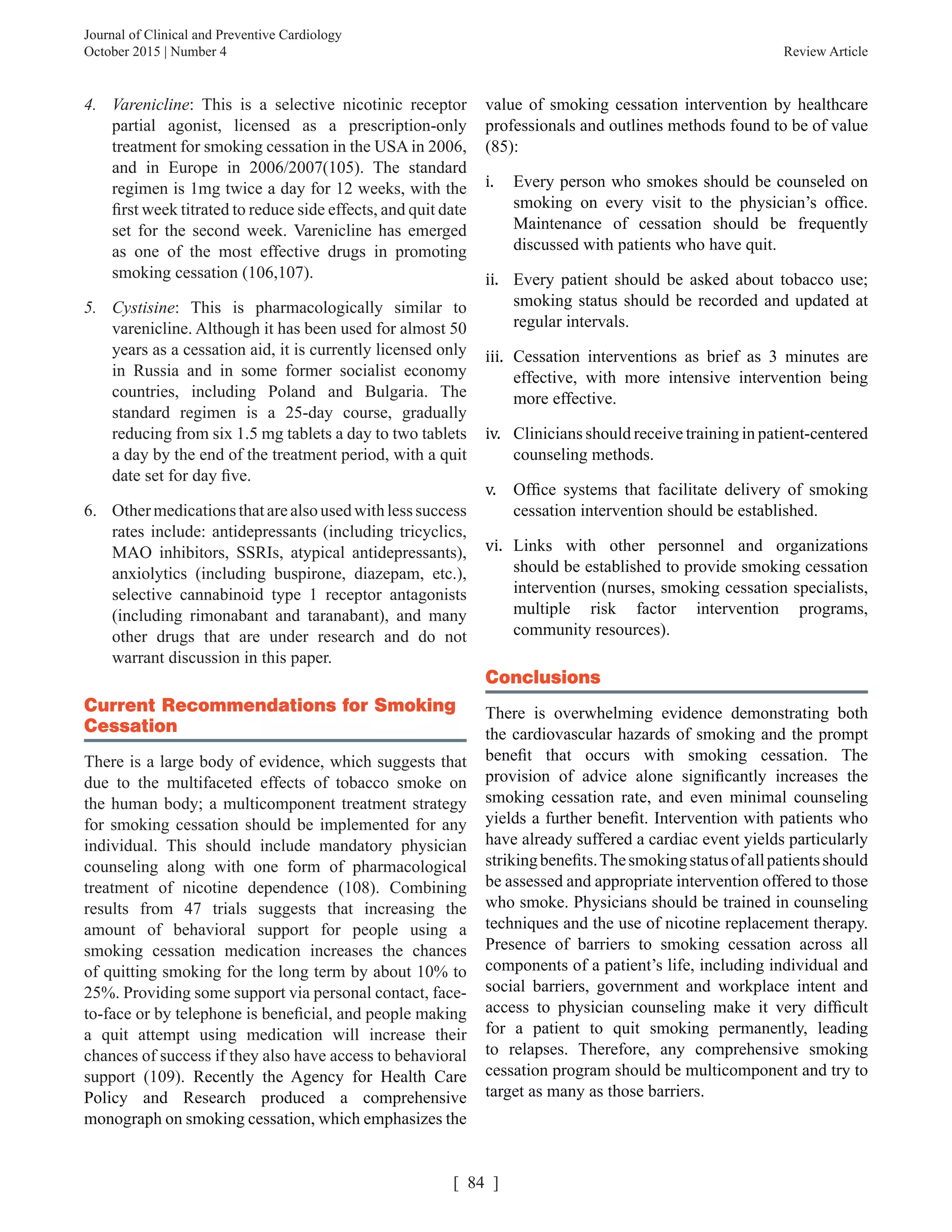 Smoking Cessation: Barriers and Available Methods | PDF