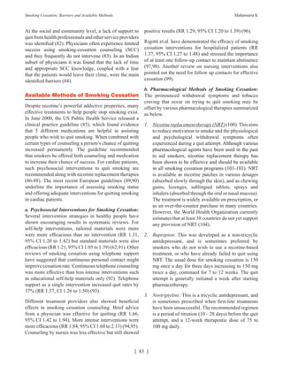 Smoking Cessation: Barriers and Available Methods | PDF