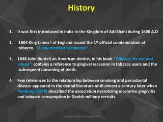 Smoking effects on the periodontium | PPTX