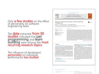 On the Role of Personality Traits in Implementation Tasks: A Preliminary Investigation with ...