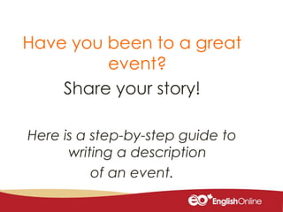 Describing an Event | PPTX