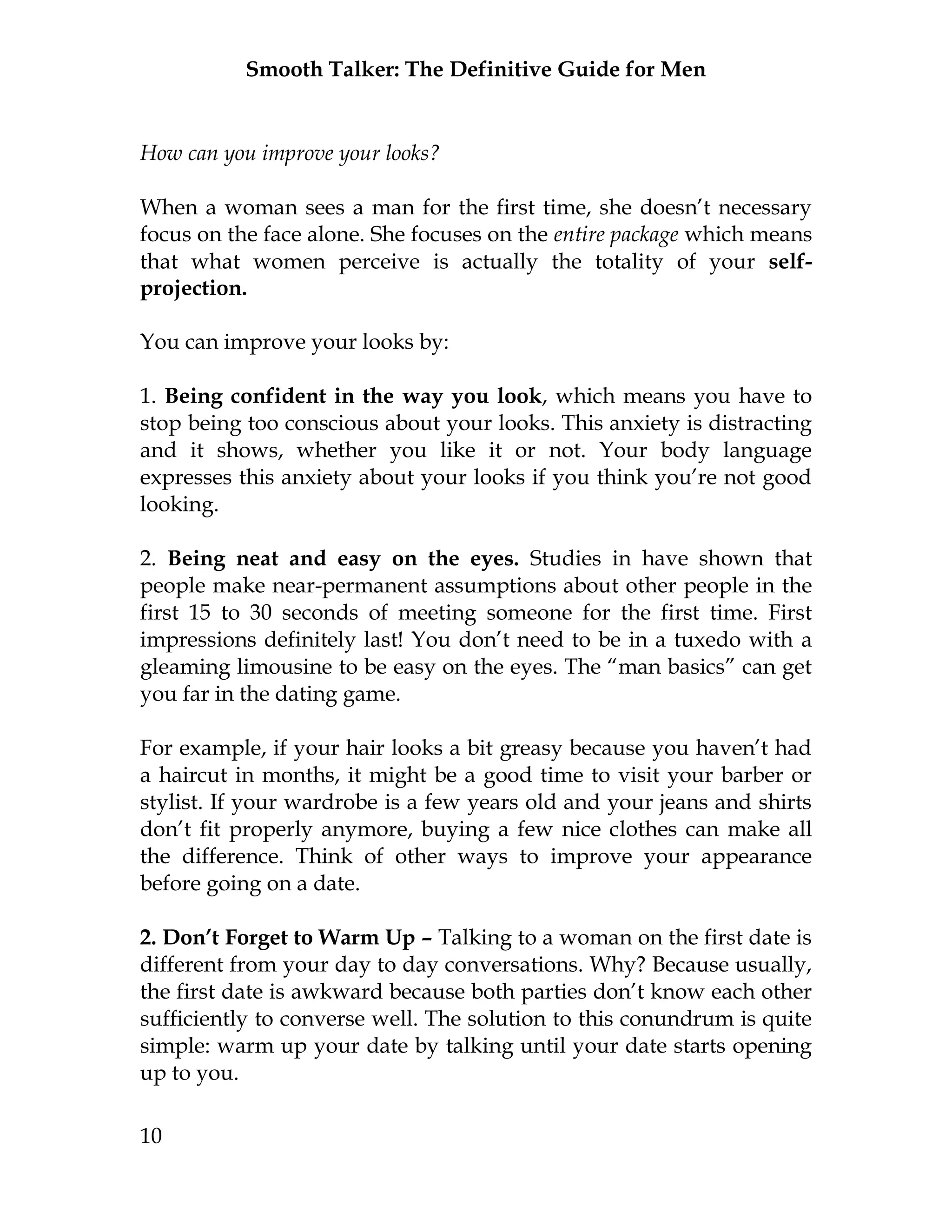 Smooth Talker The Definitive Guide for Men | PDF