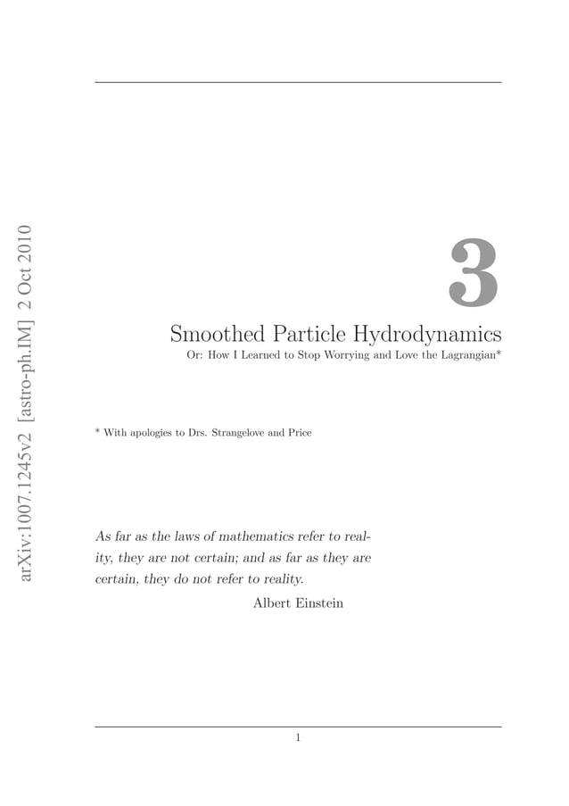 Smoothed Particle Hydrodynamics | PDF