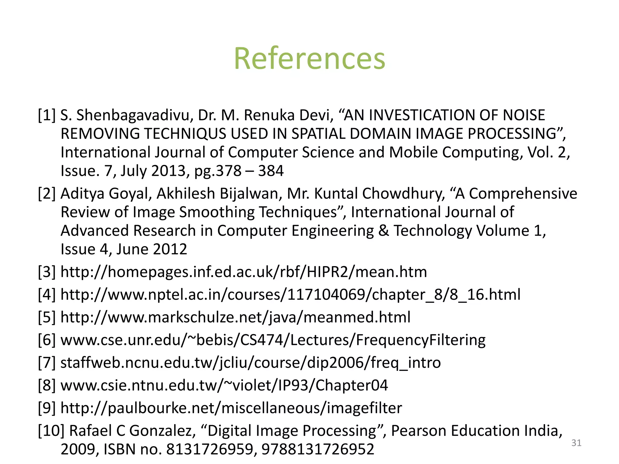 Smoothing in Digital Image Processing | PPTX