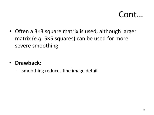 Smoothing in Digital Image Processing | PPTX | Photo Editing Software | Computer Software and ...