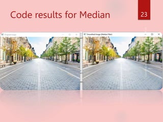 smoothing filters gaussion and median filters comparing.ppt