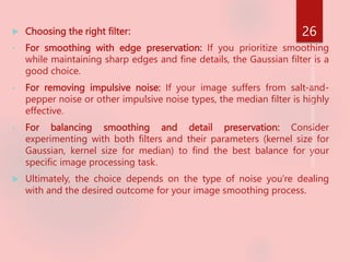 smoothing filters gaussion and median filters comparing.ppt