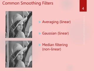smoothing filters gaussion and median filters comparing.ppt