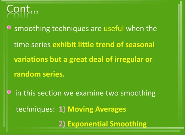 Time series analysis;Smoothing techniques; RMSE pptx | PPTX