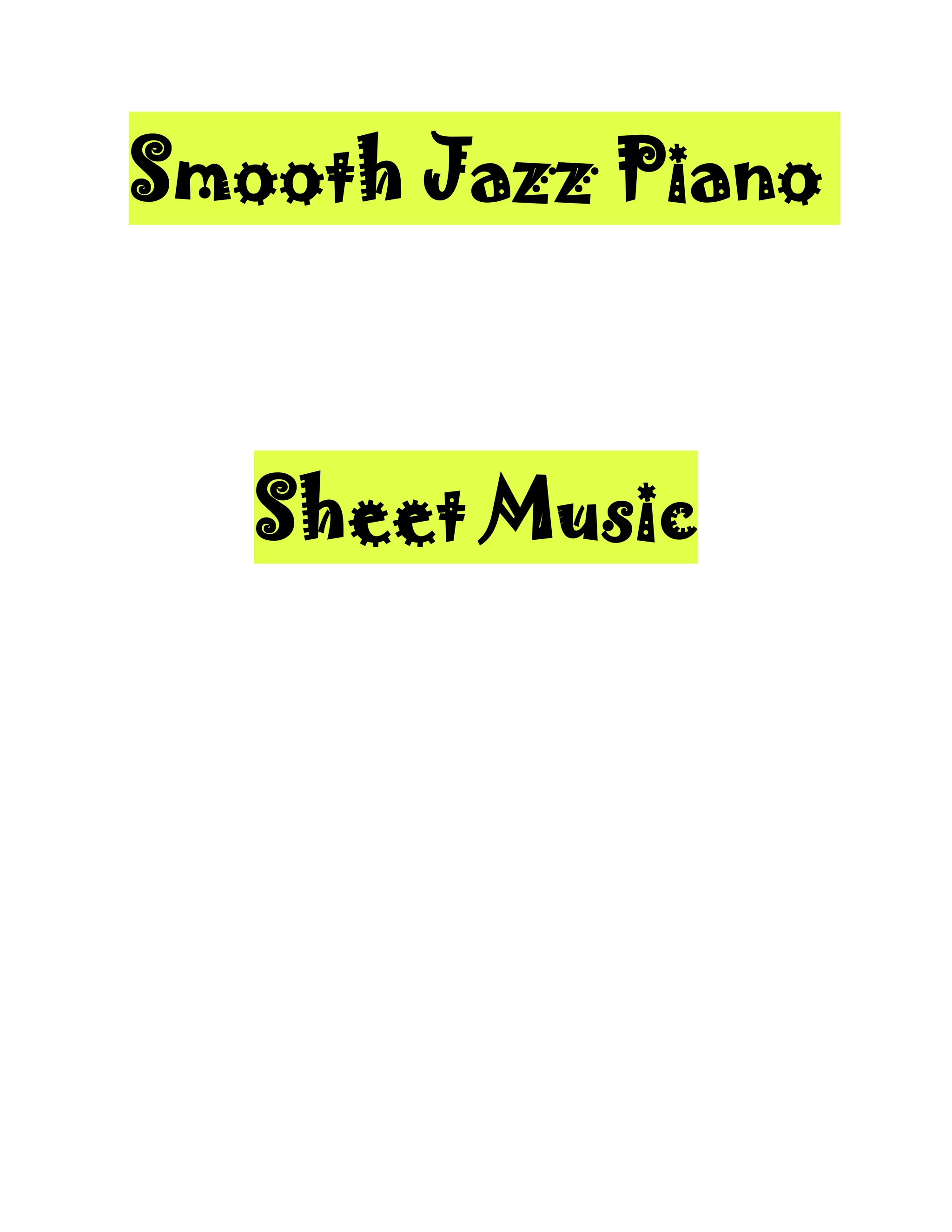 Smooth jazz piano sheet music | PDF