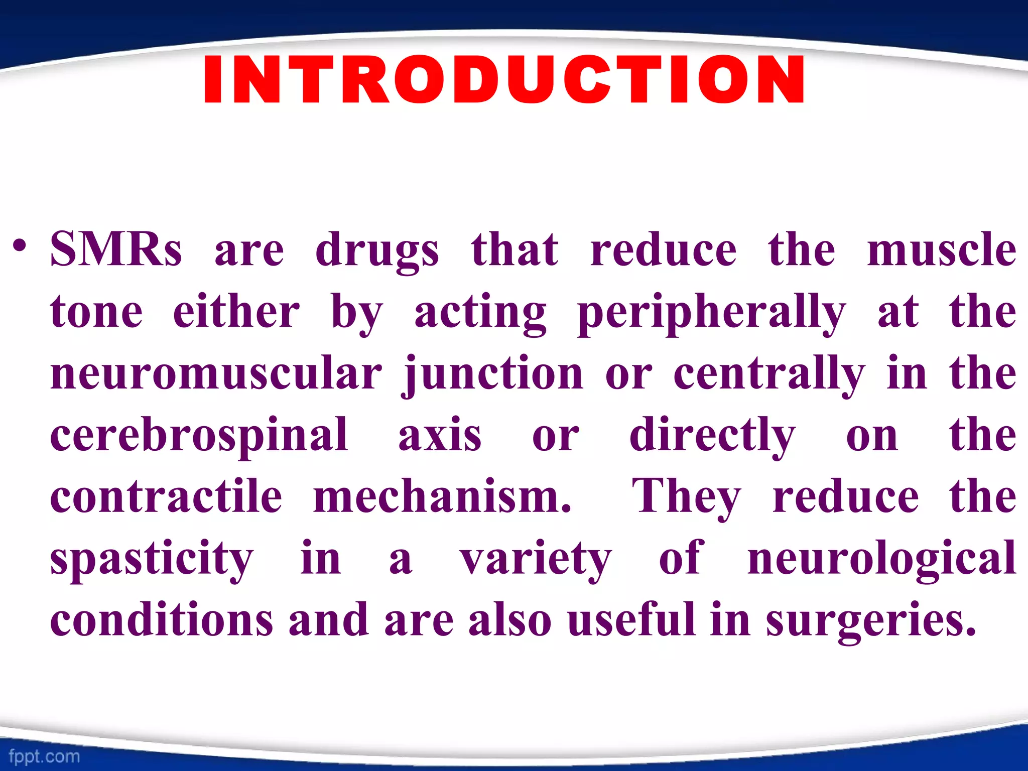Smooth muscle relaxants | PPT