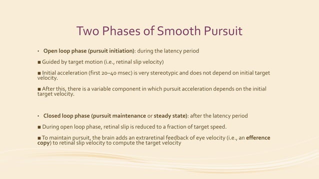 Smooth Pursuit Eye Movement | PPTX