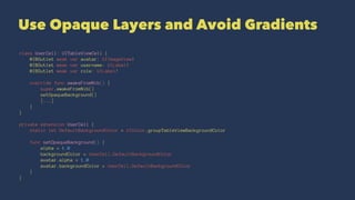 Smooth scrolling in UITableView and UICollectionView | PPT