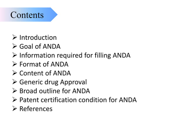 Abbreviated New Drug Application (ANDA).pptx | Pharmaceutical Industry | Industries