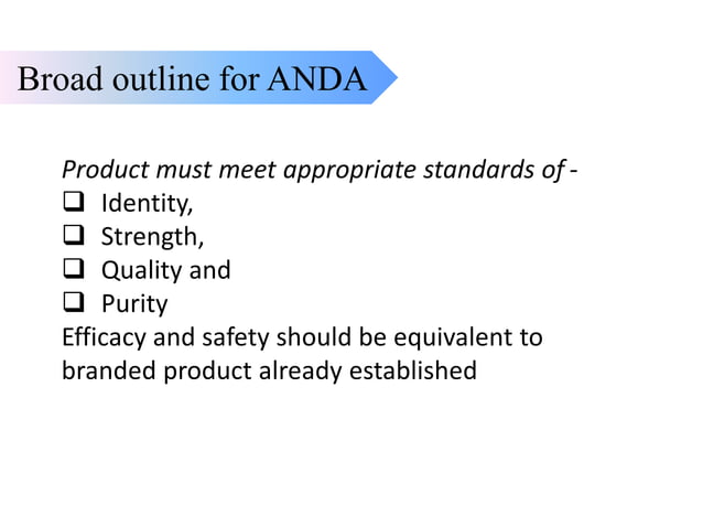 Abbreviated New Drug Application (ANDA).pptx | Pharmaceutical Industry ...