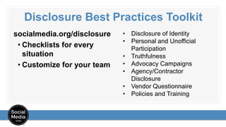 Social media disclosure and ethics for big brands, presented by Andy ...