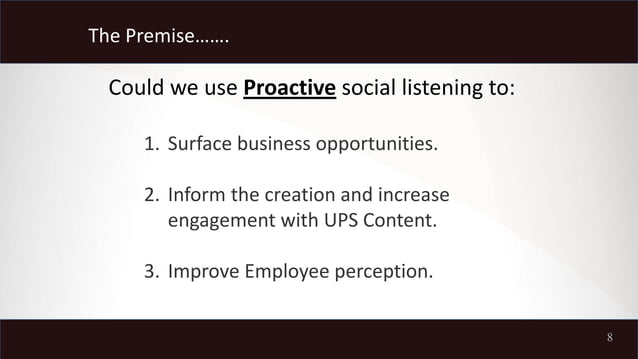 UPS: Proactive social listening, presented by Vincent Washington | PPT ...