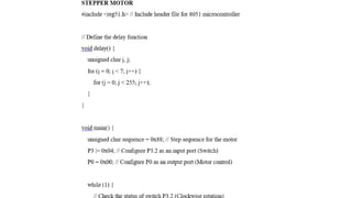 STEPPER_MOTOR_DAC_INTERFACING_MICROCONTROLLER | PPTX | Computer Peripherals | Computing