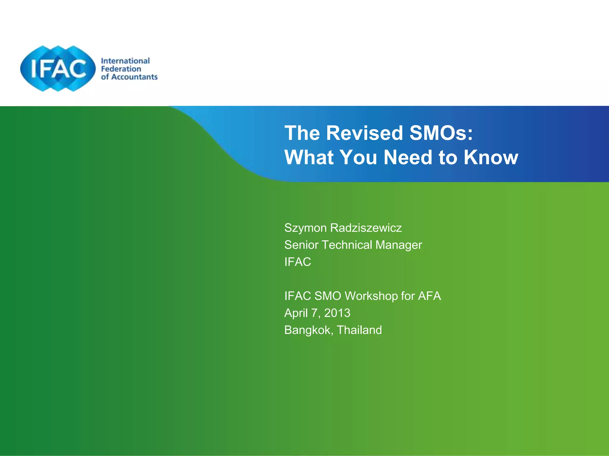 The Revised SMOs: What You Need To Know | PPTX