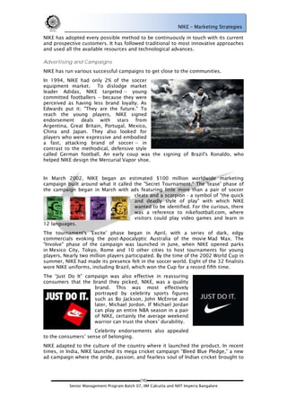 Nike: Marketing Strategies | PDF