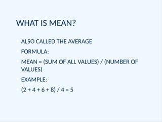 Understanding Mean, Median & Mode in SMP | PPTX