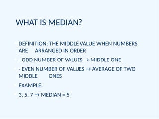 Understanding Mean, Median & Mode in SMP | PPTX