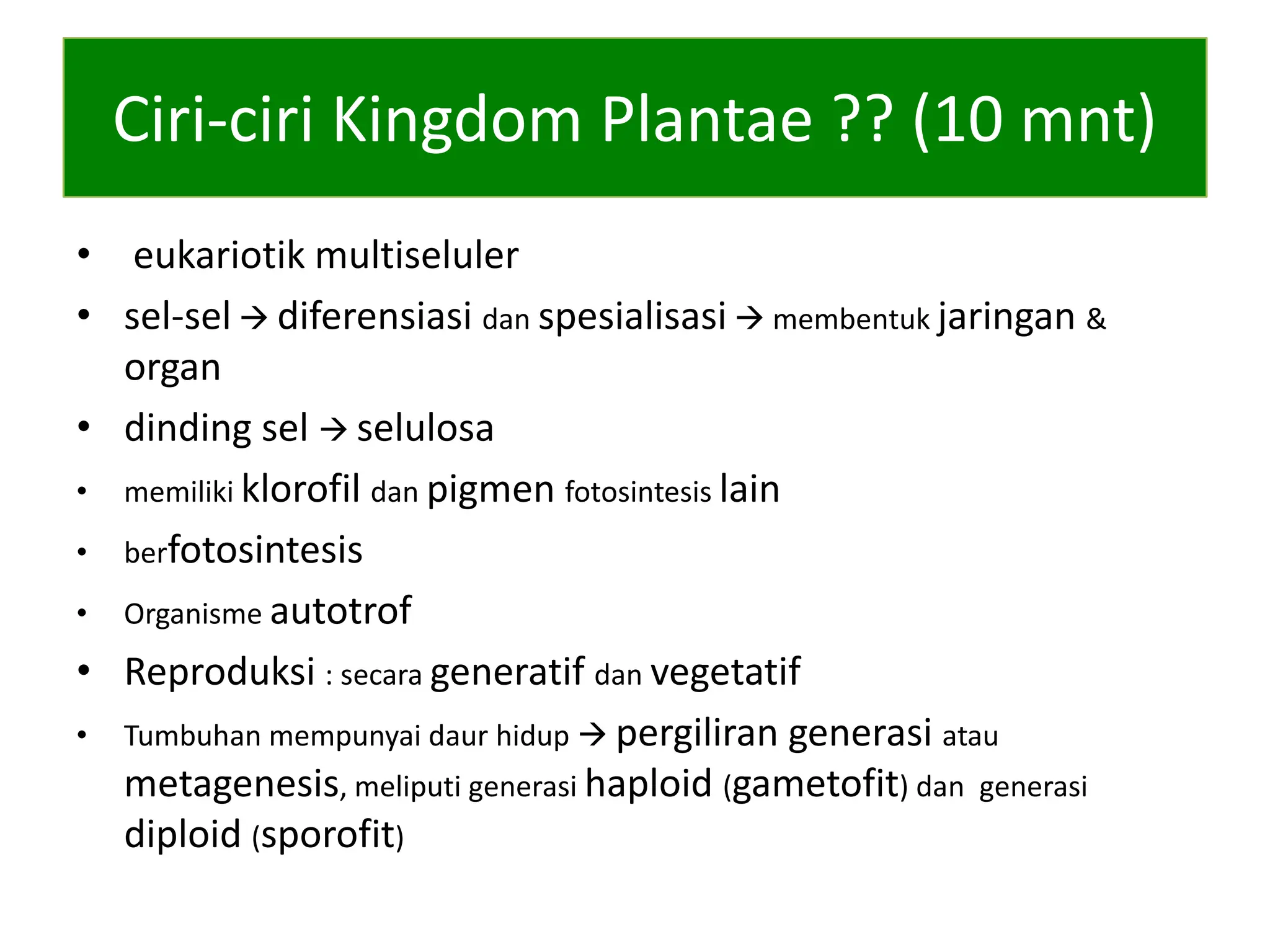 kingdom plantae kelas 10 biologi, meliputi lumut paku | PDF
