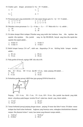 Latihan soal Matematika UN 2013 Paket 2 | DOCX
