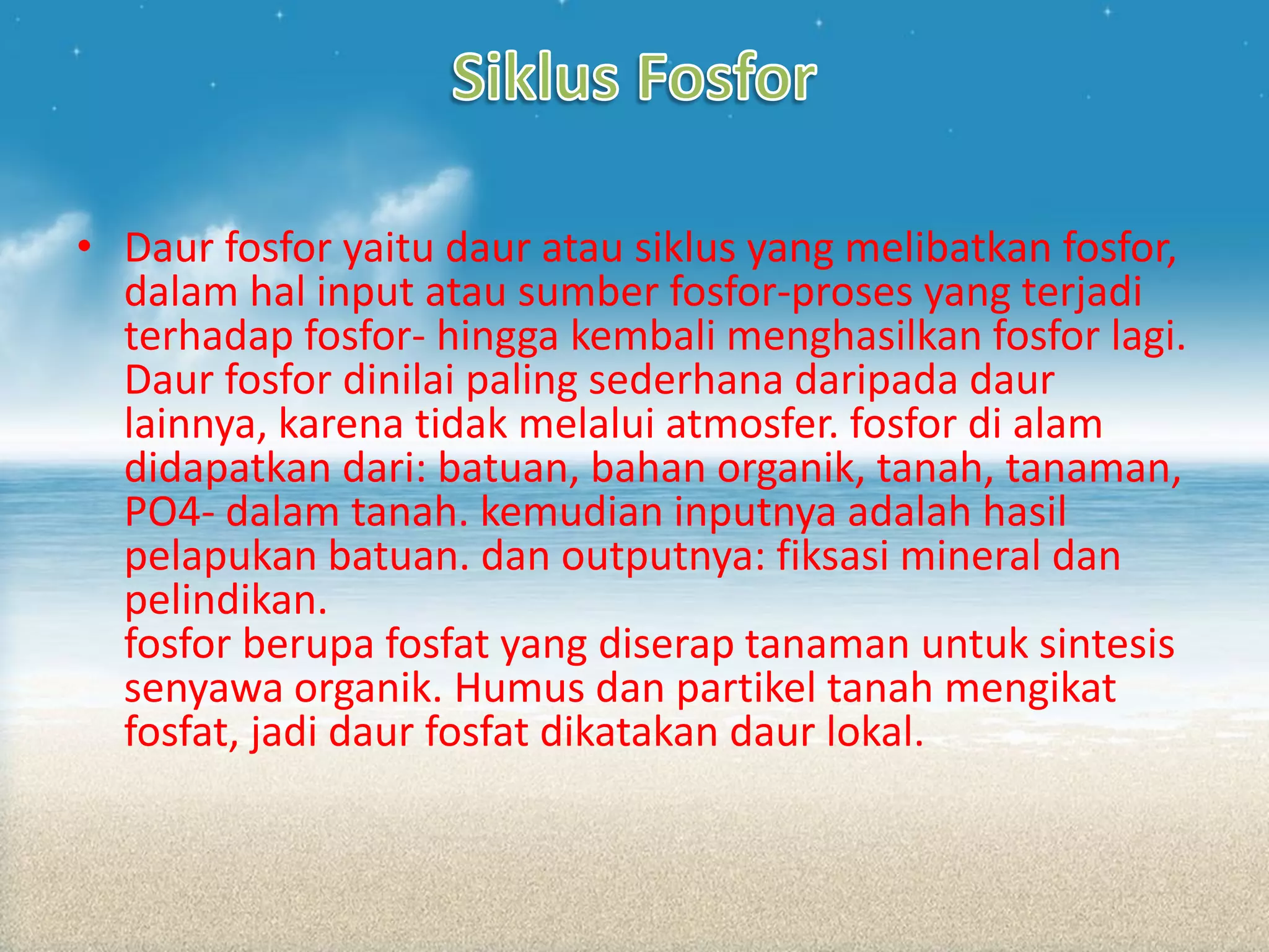 Siklus Fosfor - Phosphorus Cycle | PDF