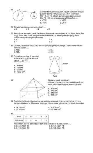 Latihan soal Matematika UN 2013 Paket 1 | PDF