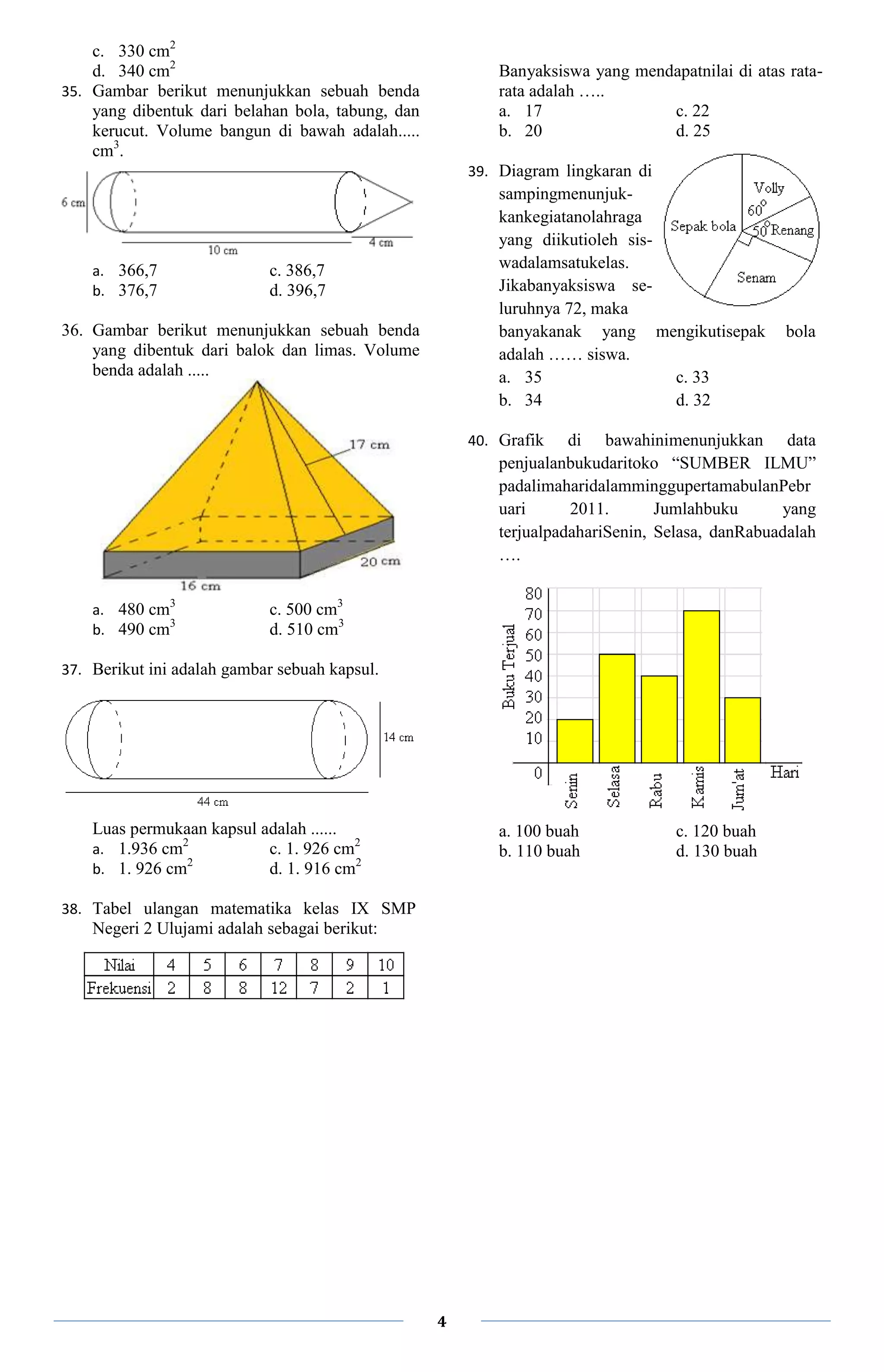 Latihan soal Matematika UN 2013 Paket 6 | DOCX