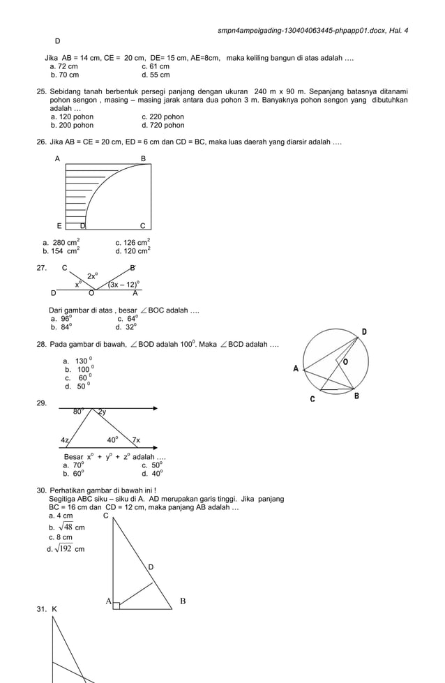 Latihan soal Matematika UN 2013 Paket 13 | PDF