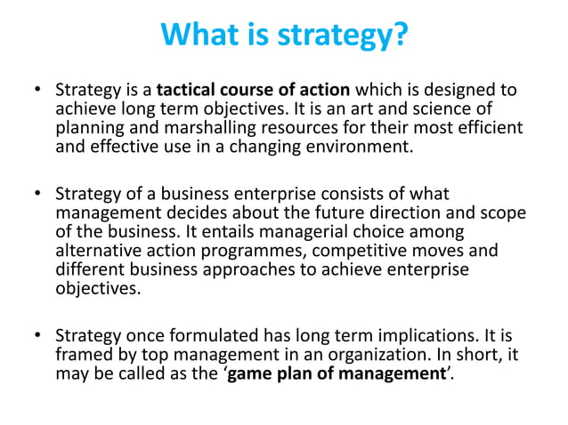 Strategic management ppt | PPTX