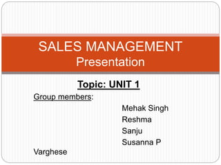 Introduction to Sales Management | PPTX