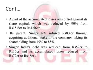 Turnaround strategy of singer India Limited | PPTX