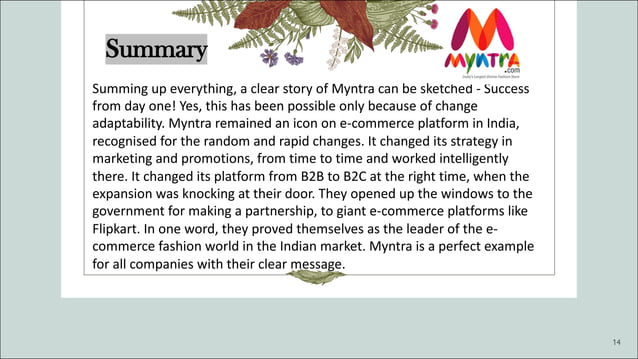 SM presentation on history of Myntra company | PDF | Business ...