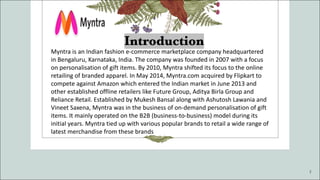 SM presentation on history of Myntra company | PDF | Business ...