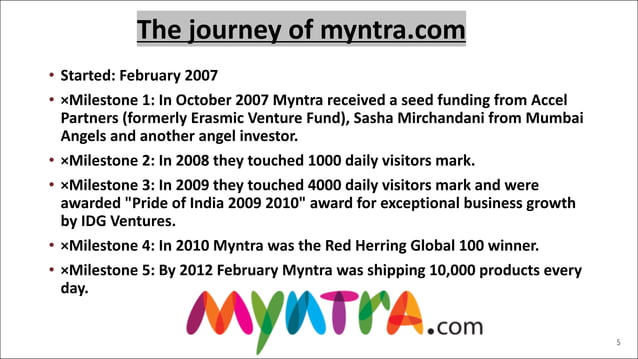 SM presentation on history of Myntra company | PDF | Business ...