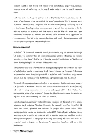 STRATEGIC MANAGEMENT ON VODAFONE | DOC